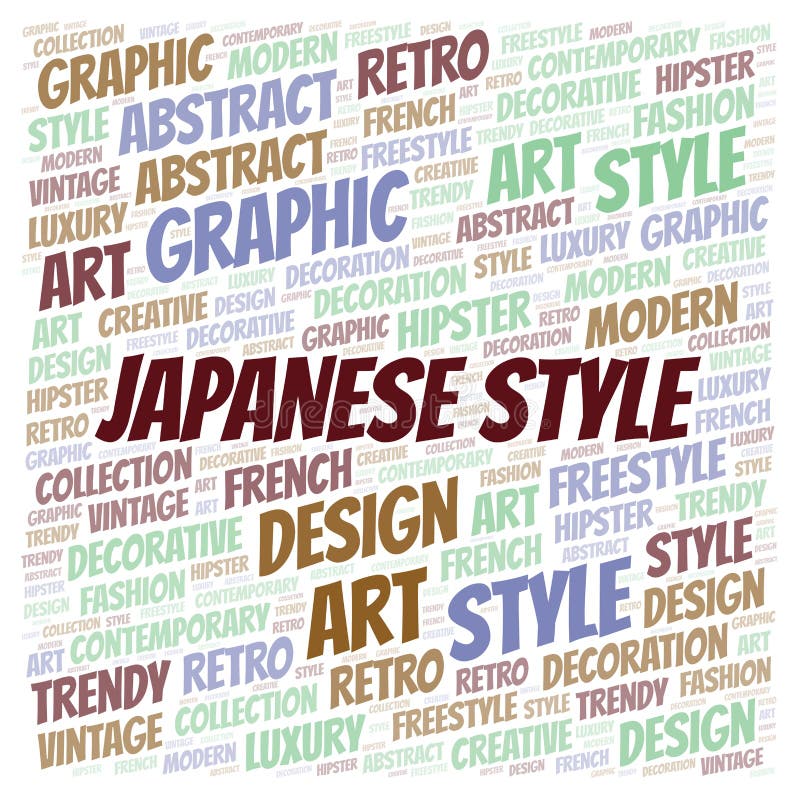 Japanese Style word cloud stock illustration. Illustration of font ...