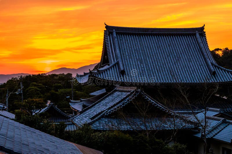 Japanese sunset stock image. Image of romantic, shintoism - 61072965