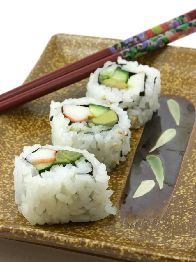 Japanese Sushi, Close Up View Stock Photo - Image of chopsticks ...