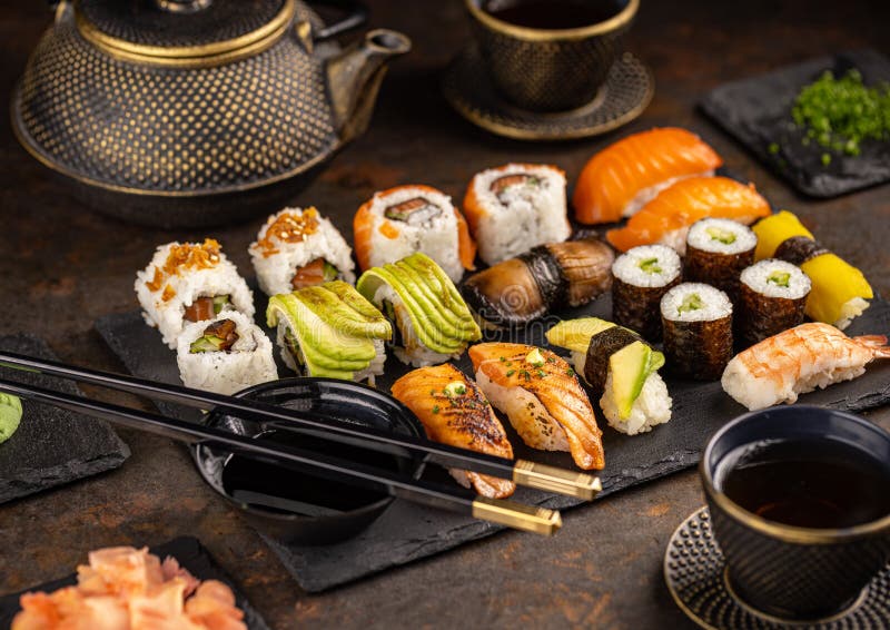 Japanese sushi food stock image. Image of diet, national - 261404299