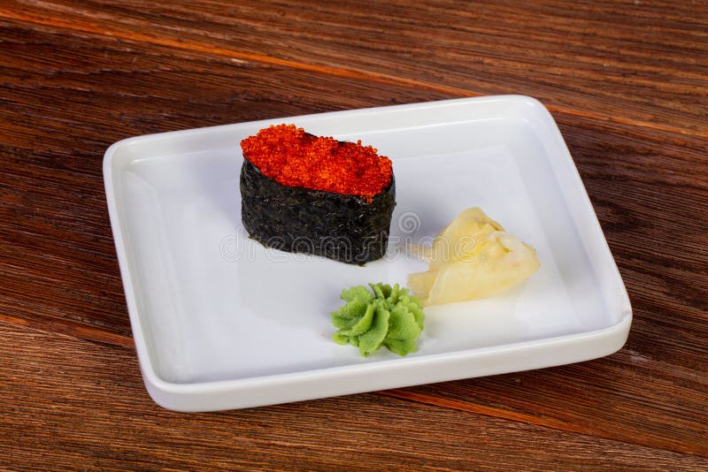 Japanese Sushi Gunkan Tobiko Stock Image - Image of isolated, japan ...