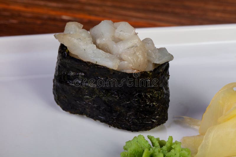 Japanese Sushi Gunkan Yellowtail Stock Image - Image of gunkan ...