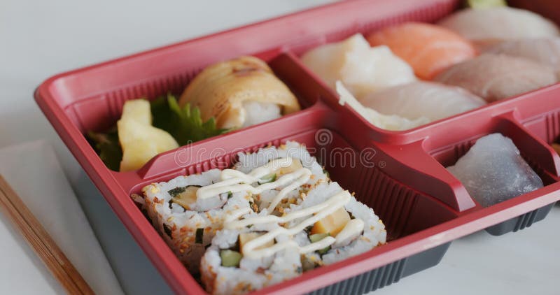 Japanese sushi bento box stock image. Image of seaweed - 36055233