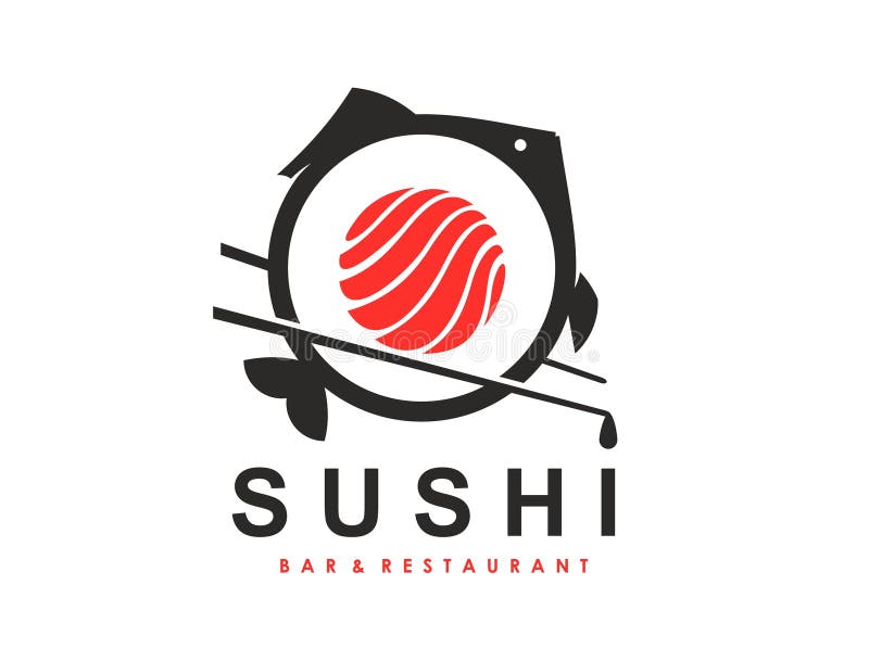 Japanese Sushi Restaurant Icon with Chopsticks Stock Illustration ...