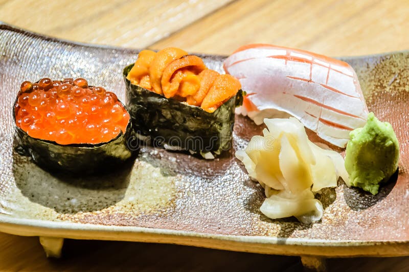 Japanese Sushi stock photo. Image of cuisine, tatoki - 60629394