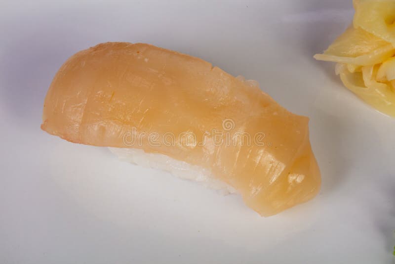 Japanese Sushi with Scallops Stock Photo - Image of menu, delicacy ...