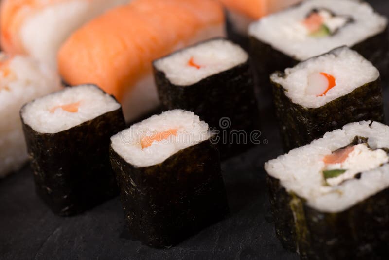 Japanese sushi set stock image. Image of healthy, sushi - 89387547