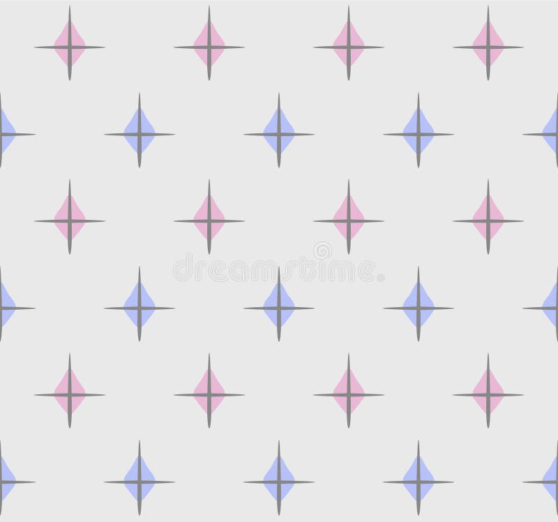 Japanese Sweet Cross Shape Star Vector Seamless Pattern Stock Vector ...