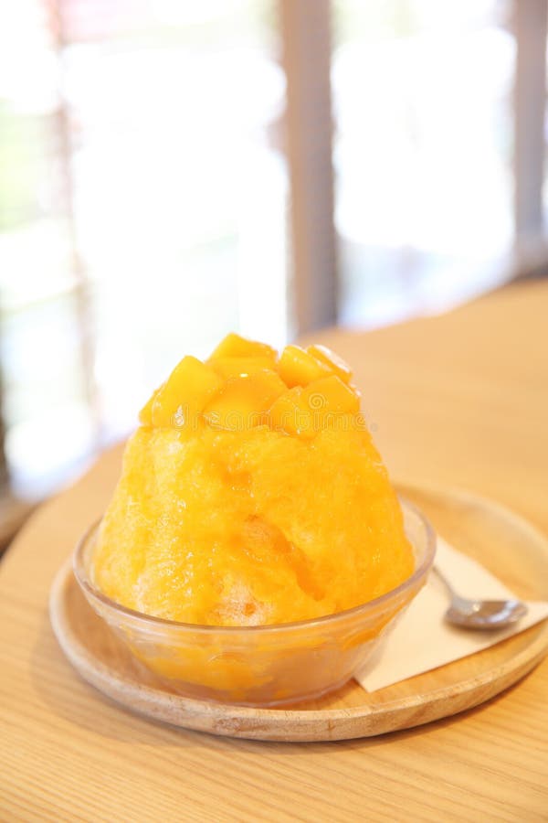 Japanese Sweet Food , Mango Shaved Ice Stock Image - Image of fruity ...