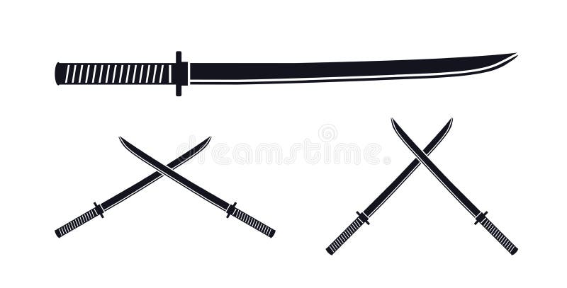 Samurai Sword Katana Vector Icon Set Stock Vector - Illustration of ...