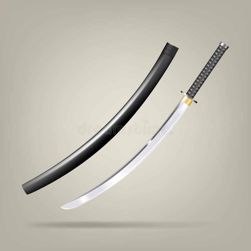 Japanese Sword. Vector Illustration. Stock Vector - Illustration of ...