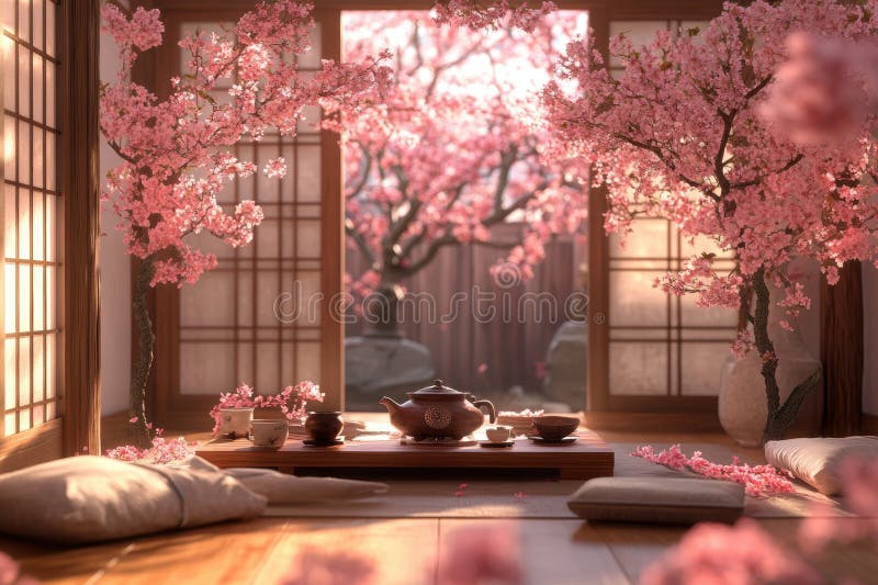 Japanese Tea Ceremony, a Serene Japanese Tea Ceremony Scene Enveloped ...