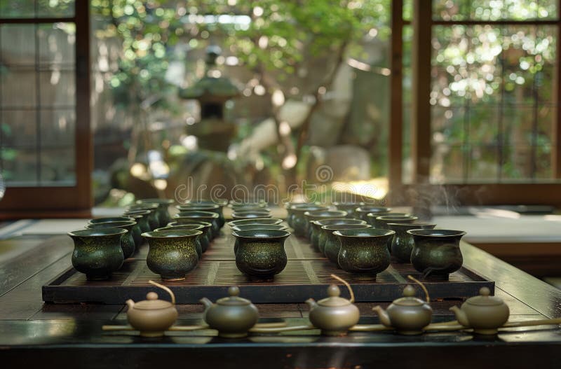 Japanese Tea Ceremony Setup Stock Image - Image of decor, tableware ...