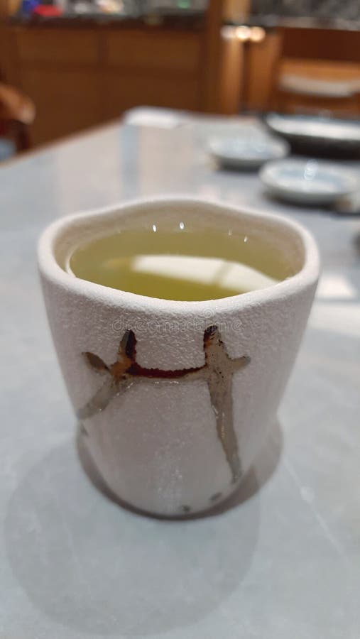 Japanese Tea Ocha Served in Ceramic Cup on Table in a Restaurant Stock ...