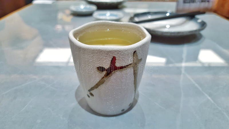 Japanese Tea Ocha Served in Ceramic Cup on Table in a Restaurant Stock ...