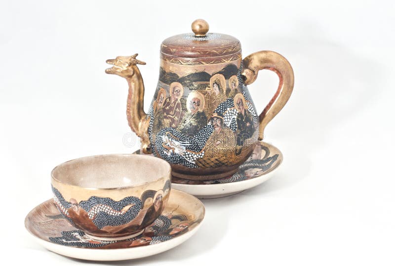 Japanese tea set stock photo. Image of serveware, porcelain - 17846312