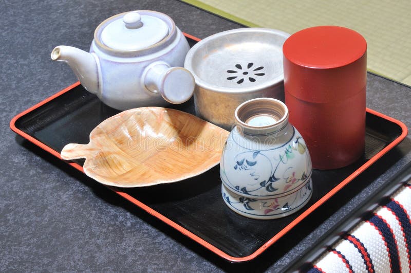 Japanese Tea Set on Wooden Tray Stock Image - Image of teacup, asian ...