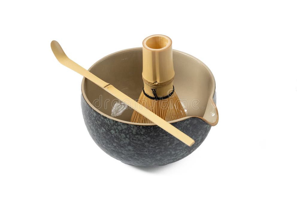 The Japanese Teaware for Matcha Isolate on White Stock Photo - Image of ...