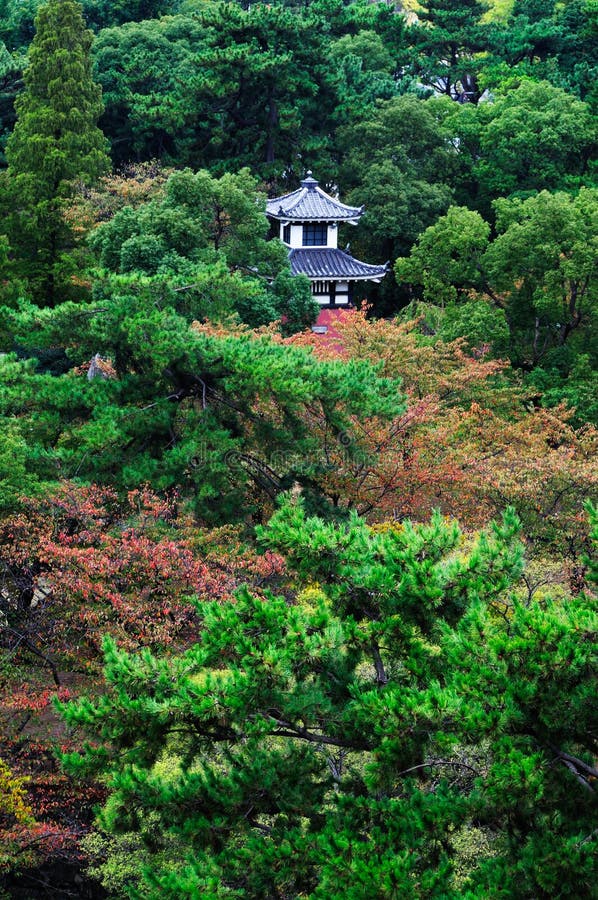 Japanese Temple and Forest stock image. Image of religion - 25742517