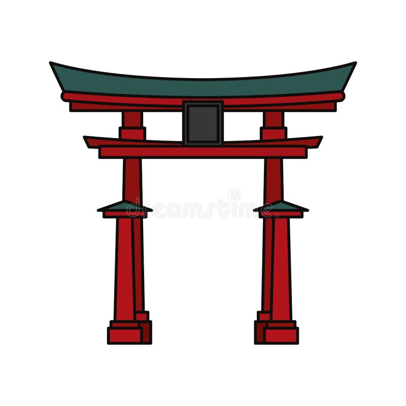 Japanese temple building stock vector. Illustration of japan - 98274953