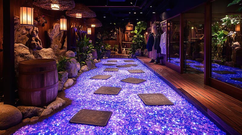 Japanese-themed Interior Design with a Tranquil Atmosphere Stock Image ...