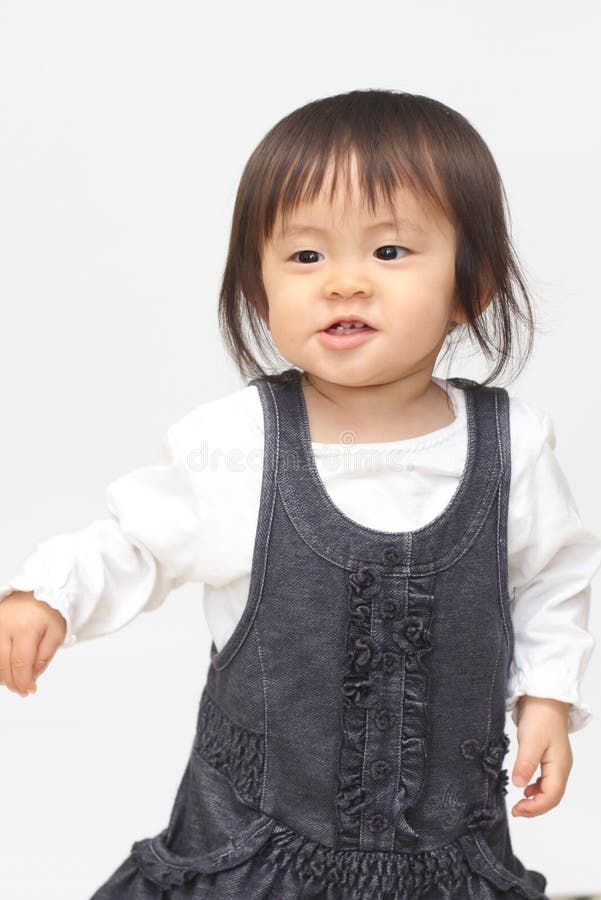 Japanese toddling girl stock photo. Image of baby, infant - 64176144