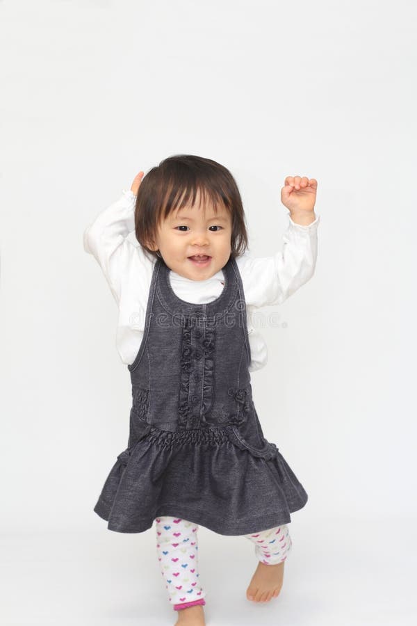 Japanese toddling girl stock photo. Image of space, walk - 64176164