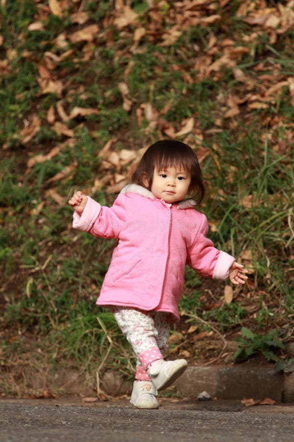 Japanese toddling girl stock photo. Image of smiling - 64176240