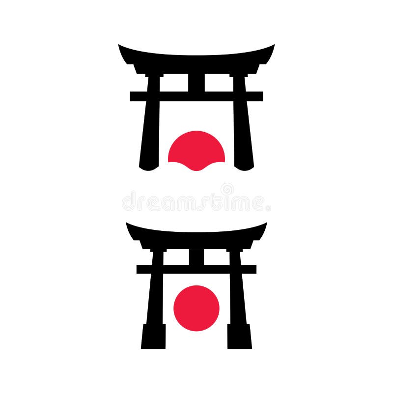 Japanese Torii Gate Illustration, Simple Torii Gate Sign Logo Design ...