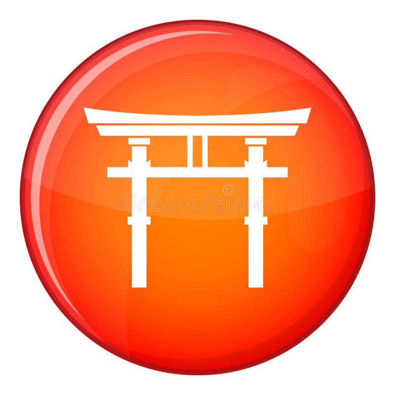 Torii Icon in Cartoon Style on White Background. Religion Symbol Stock ...