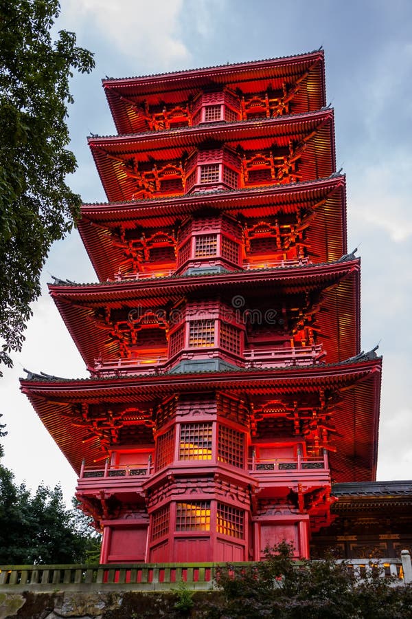 Japanese Tower stock photo. Image of pagoda, evening - 51437198