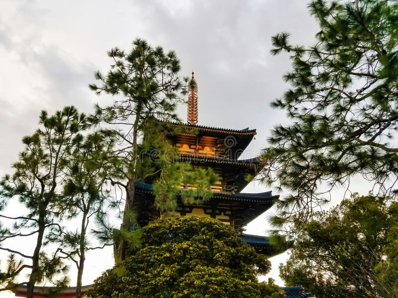 Japanese Tower in the Woods Stock Photo - Image of japanese, temple ...