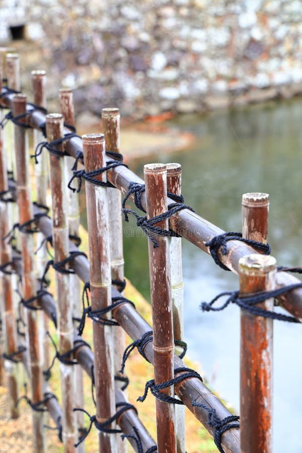 Japanese Tradition Style Bamboo Fence Panel. Stock Photo - Image of ...