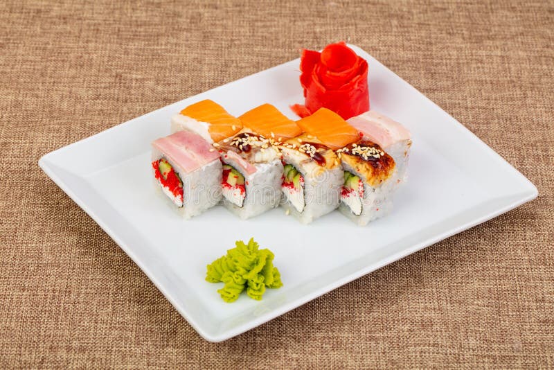 Japanese eel roll stock photo. Image of sauce, cream - 124494660