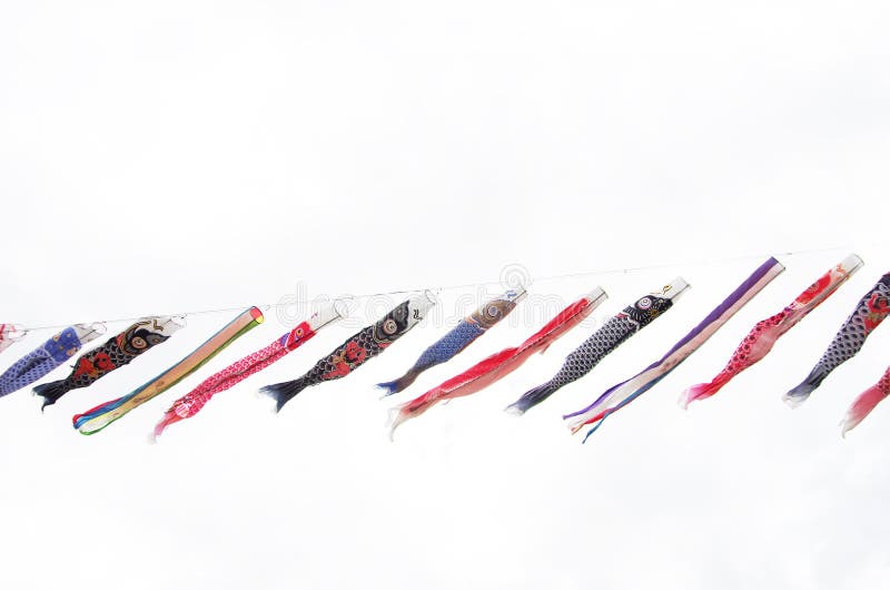 Japanese Traditional Colorful Carp-shaped Streamers Stock Photo - Image ...