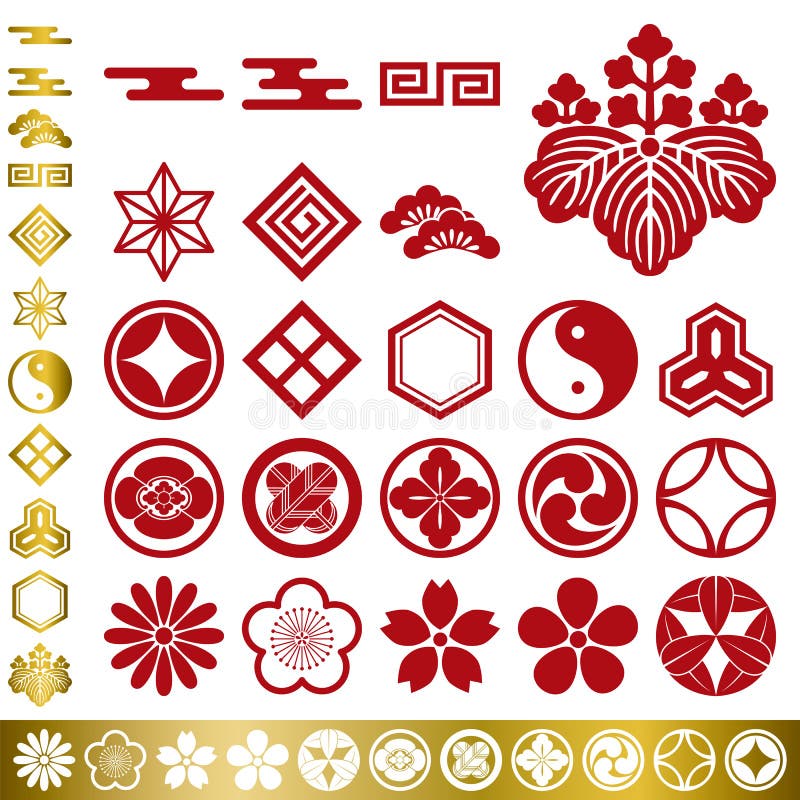 Japanese Traditional Pattern Set Stock Vector - Illustration of asia ...