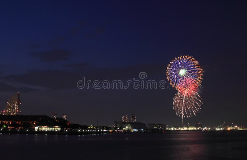Japanese Traditional Fireworks Stock Photo - Image of firework, dark ...