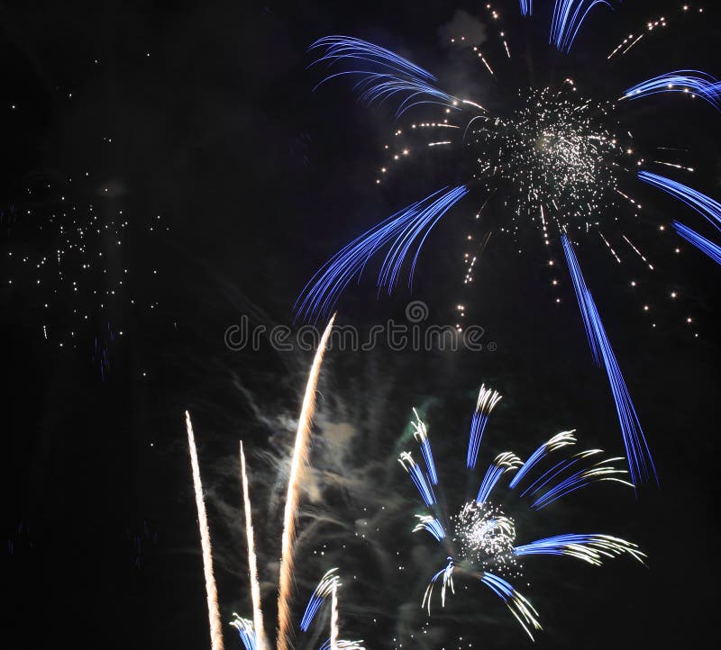 Japanese Traditional Fireworks in the Night Sky Stock Image - Image of ...