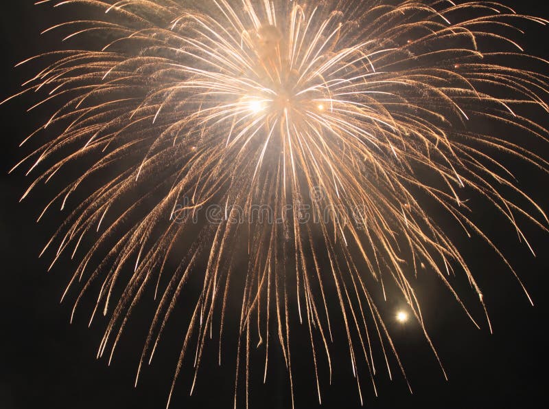 Japanese Traditional Fireworks in the Night Sky Stock Photo - Image of ...