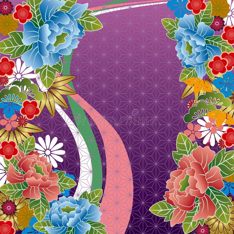 Japanese Traditional Floral Pattern Stock Vector - Illustration of cute ...