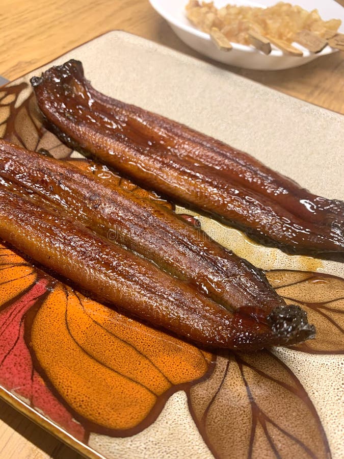 Japanese Traditional Food Grilled Eel Fish on Dish Stock Image - Image ...