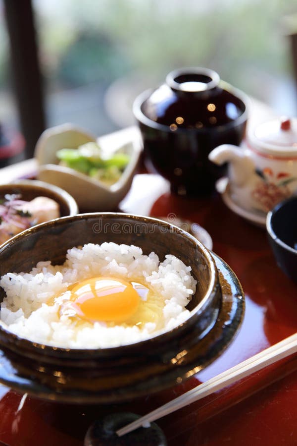 Japanese Traditional Food Mixes a Raw Egg and Rice Stock Image - Image ...