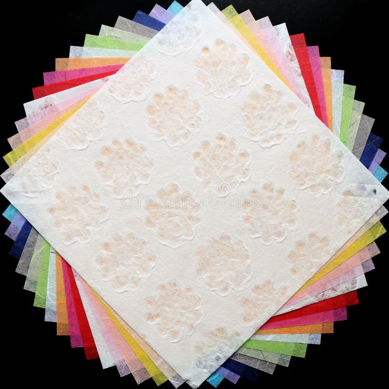 Japanese Traditional Paper Texture Assortment Stock Image - Image of ...