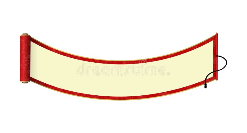 Japanese Traditional Scroll Paper Vector Illustration Stock Vector ...