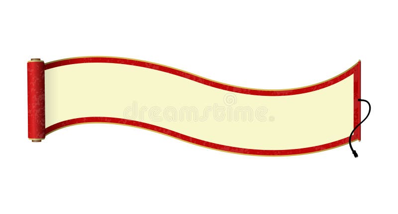 Japanese Traditional Scroll Paper Vector Illustration Stock Vector ...