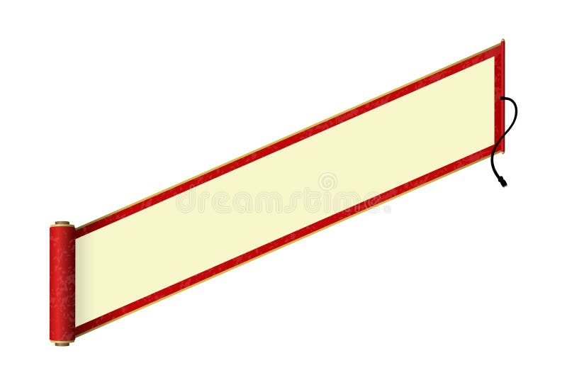 Japanese Traditional Scroll Paper Vector Illustration Stock Vector ...