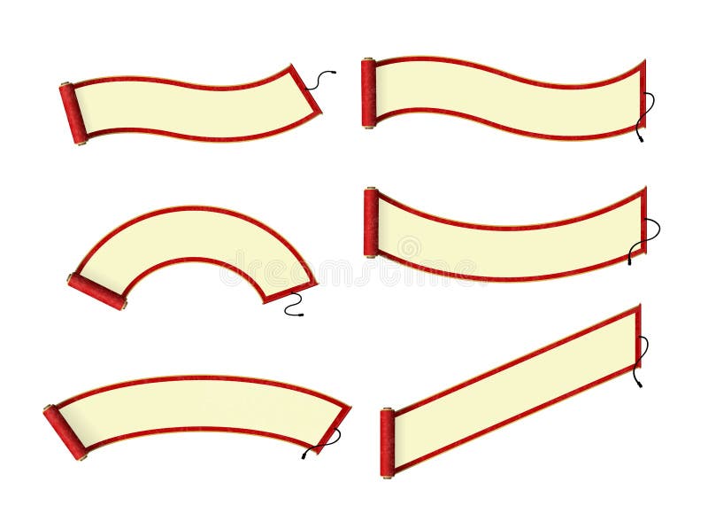 Japanese Traditional Scroll Paper Vector Illustration Stock Vector ...