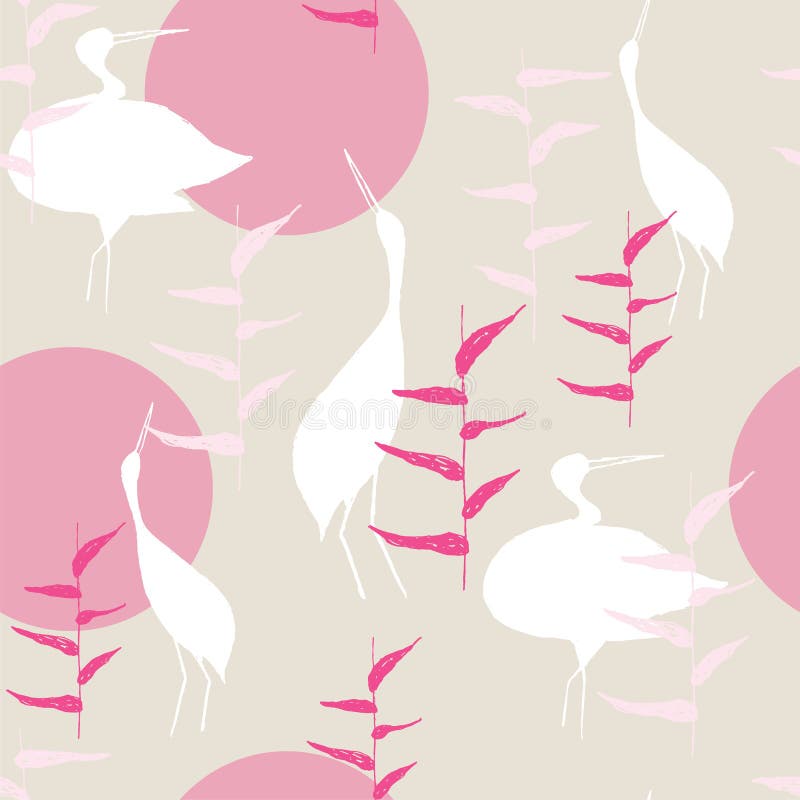 Japanese Traditional Surface Design. Vector Hand Drawn Seamless Pattern ...