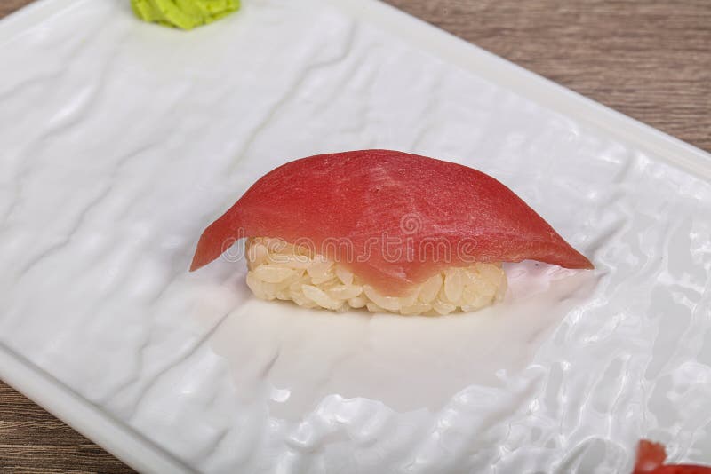 Japanese Traditional Sushi with Tuna Stock Photo - Image of fish ...