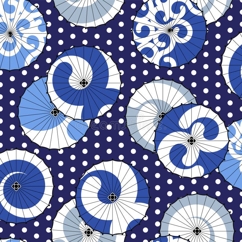 Japanese Traditional Umbrella Seamless Pattern, Stock Vector ...